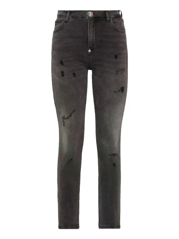 Philipp Plein Slim-fit Ripped Jeans - Grey