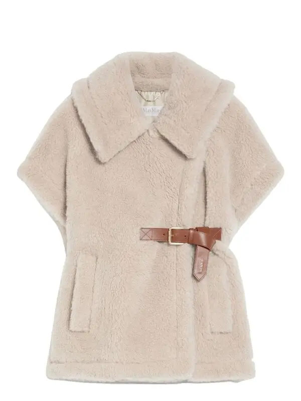 Max Mara Teddy Fabric Cape - Beige