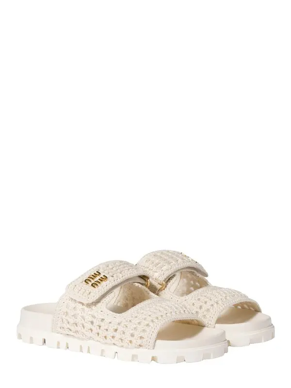 Miu Miu Crochet Sandals - Ivory