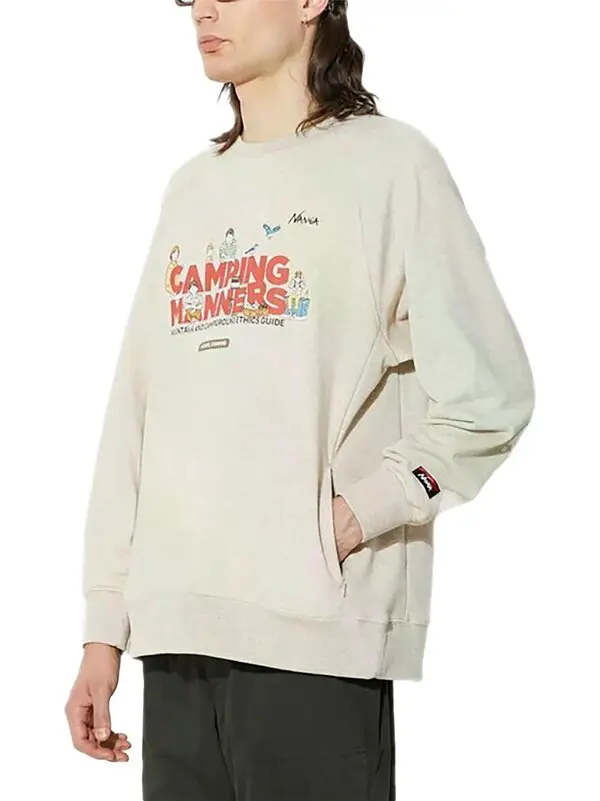 NANGA Camping Manners Printed Sweatshirt - Neutrals