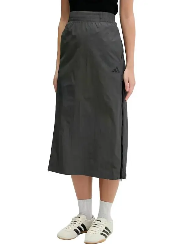 Adidas Logo-embroidered Midi Skirt - Grey