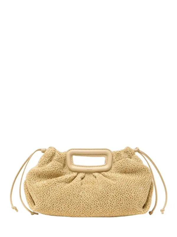 Maje Bouclé Effect Clutch - Sand
