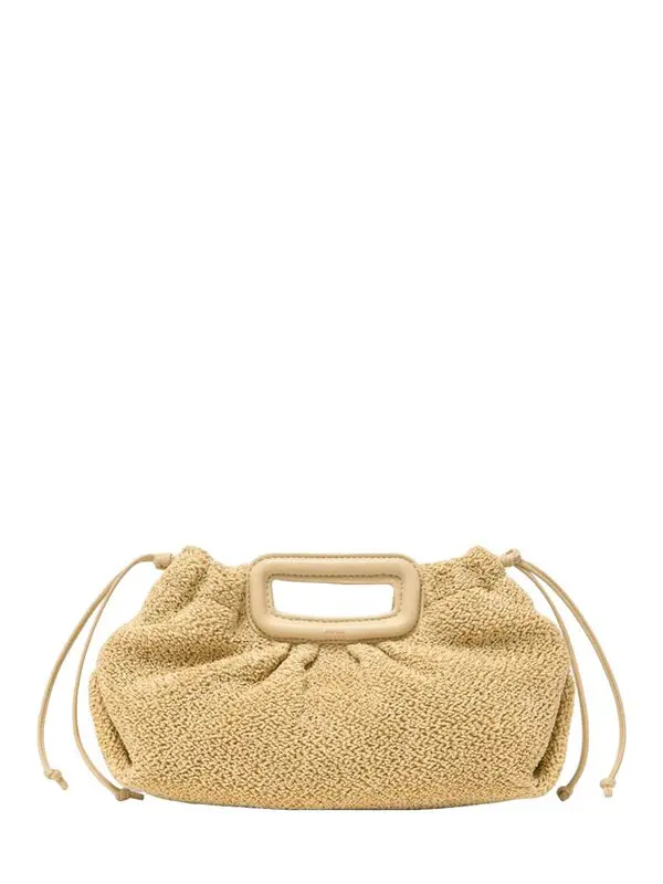 Maje Milpli Bouclé Effect Clutch Bag - Sand