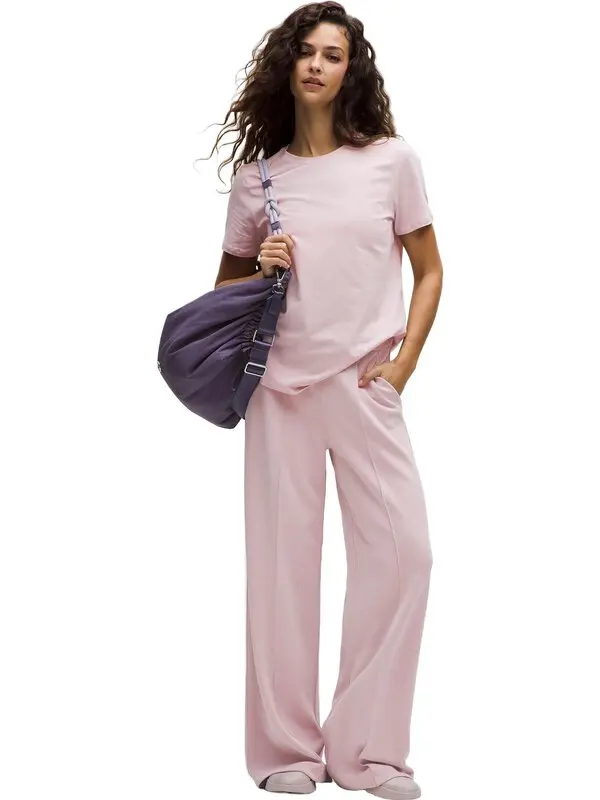 Lululemon Softstreme Pintuck High-rise Wide-leg Pant - Porcelain Pink