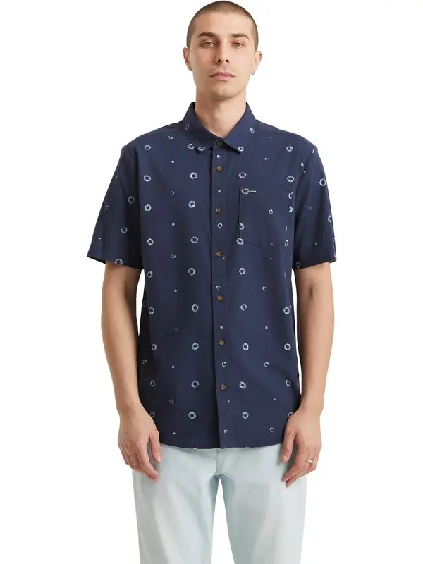 Volcom Scaler Stone Woven Short Sleeve Shirt - Dark Navy