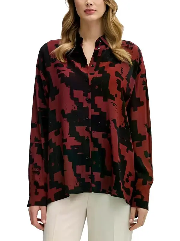 Sisley Geometric Print Shirt - Red