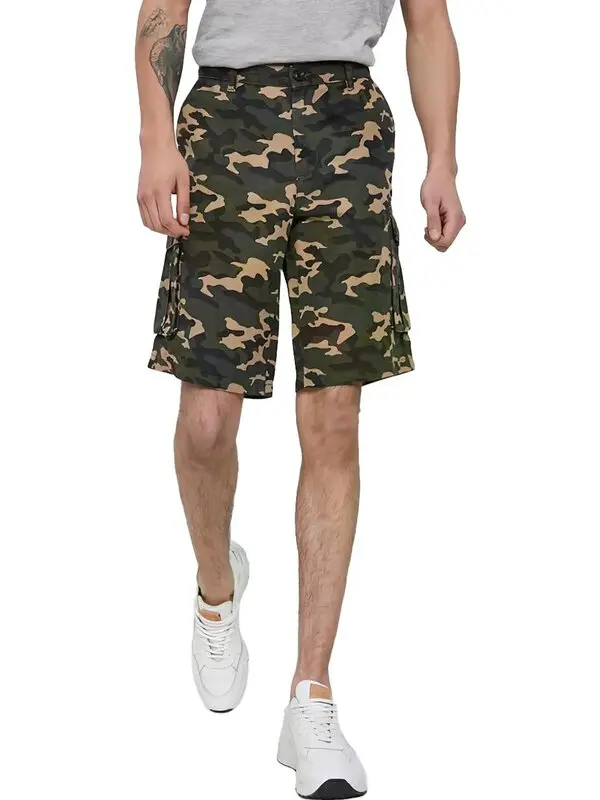 Sisley Camouflage Cargo Shorts - Green