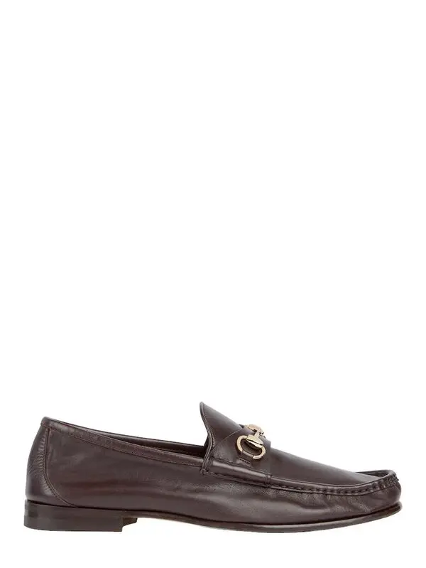 Gucci Lugano Leather Loafers With Horsebit Detail - Brown