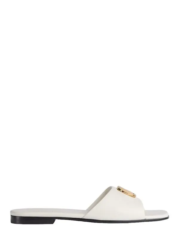 Gucci Slide Sandal With Double G Leather - White