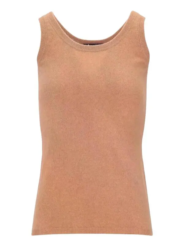 LA ROSE Fine-ribbed Tank Top - Neutrals