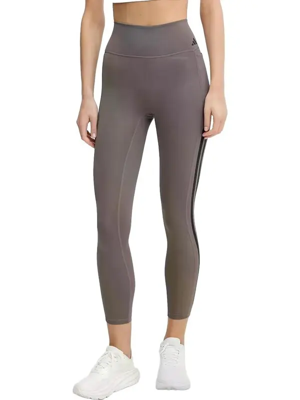 Adidas Optime Side-pocket 3-stripes Leggings - Grey