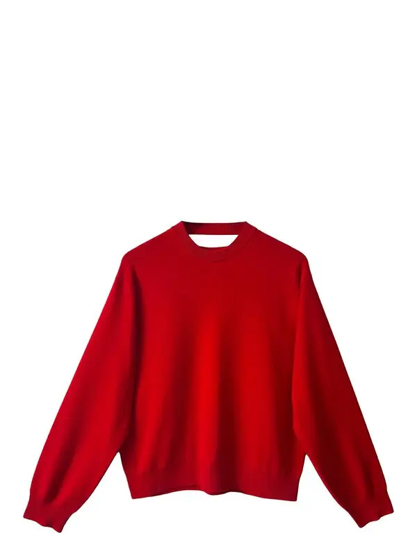 RÓHE Crewneck Sweater With Open Neck - Red
