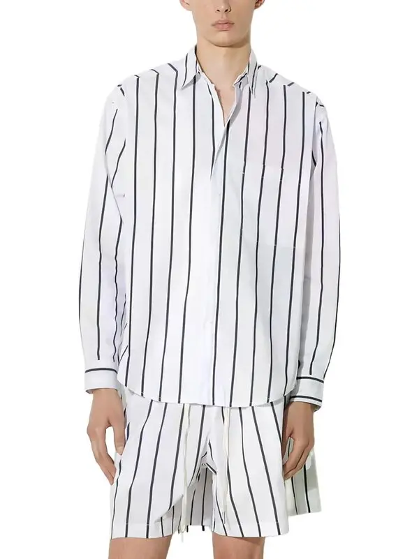 MKI MIYUKI ZOKU Striped Shirt - White