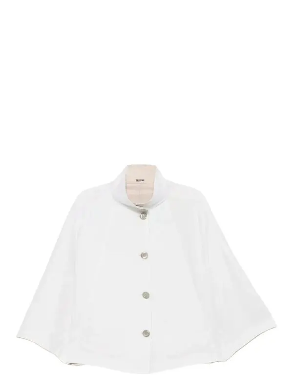 MOORER Button-front Cape - White