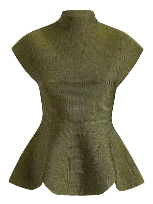 Khaite Knit Peplum Top - Green