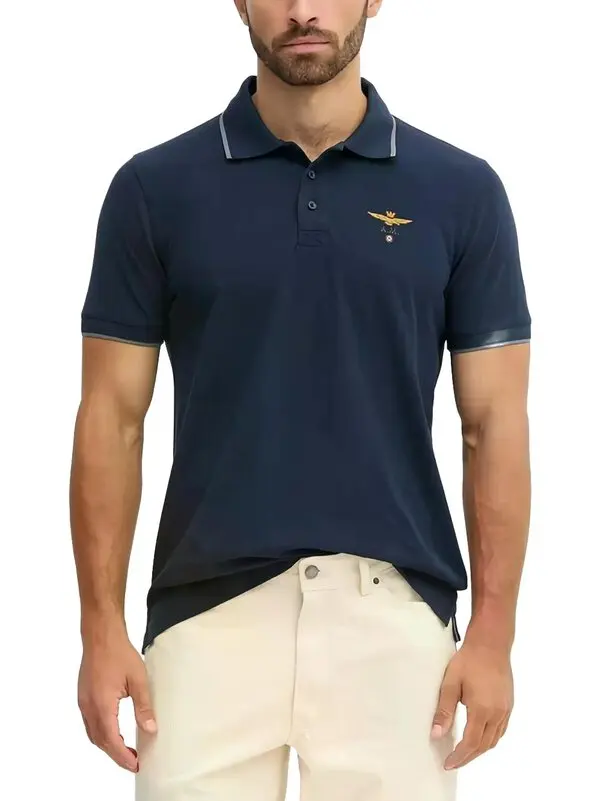 AERONAUTICA MILITARE Embroidered Polo Shirt - Blue