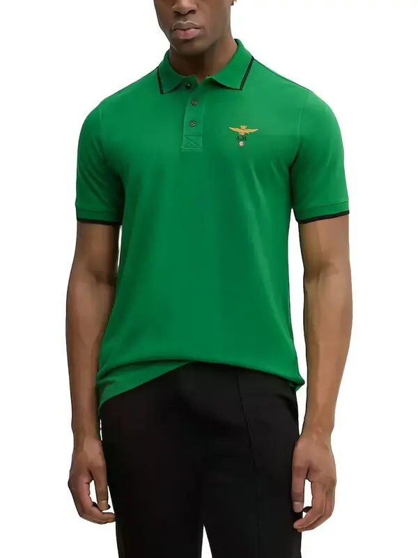 AERONAUTICA MILITARE Embroidered-logo Polo Shirt - Green