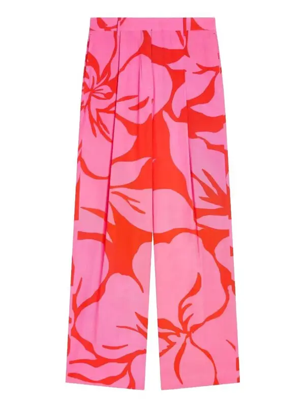 Dries Van Noten Floral Tailored Pants - Pink