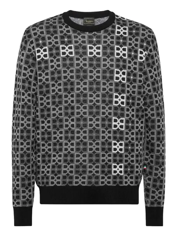 BILLIONAIRE Jacquard-monogram Sweater - Black