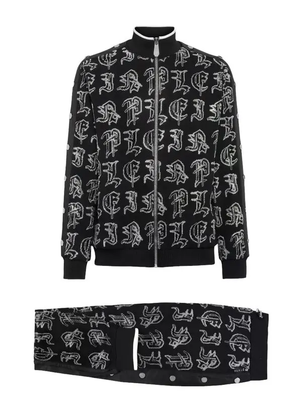 Philipp Plein Gothic Plein Zip-up Tracksuit - Black
