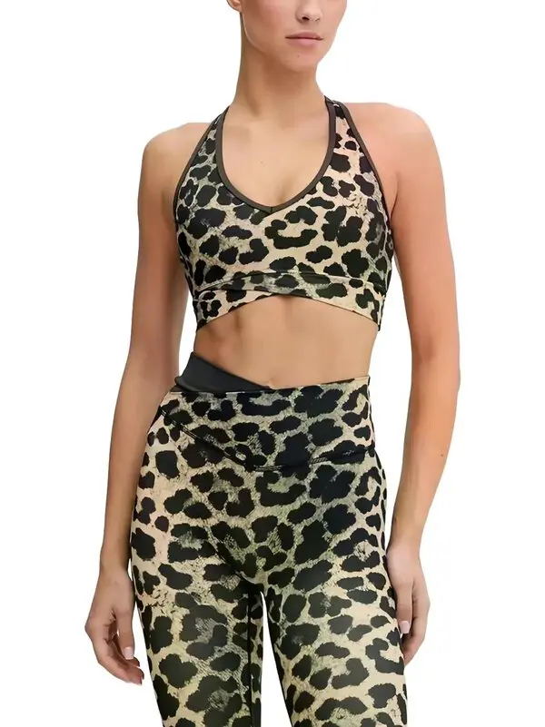 P.E Nation Animal Print Racerback Bra - Neutrals