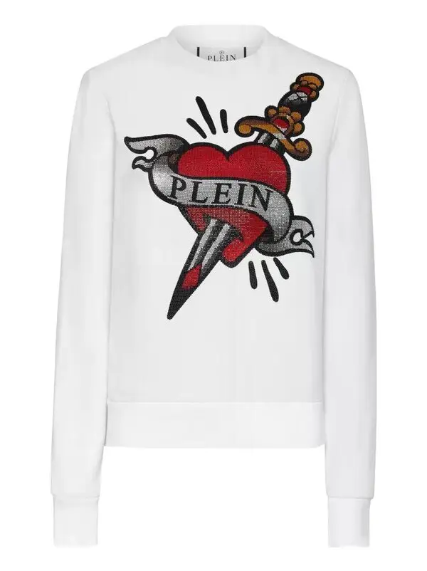 Philipp Plein Heart Graphic Sweatshirt - White