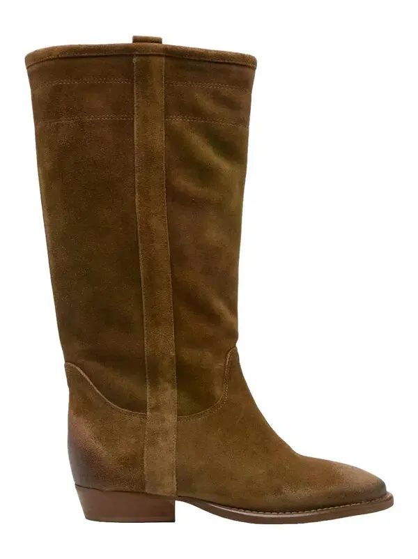 GISEL MOIRE Gabon Suede Boots - Brown