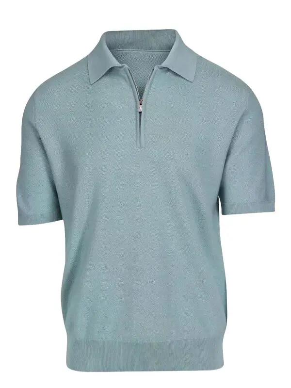 Isaia Short-sleeve Polo Shirt - Blue