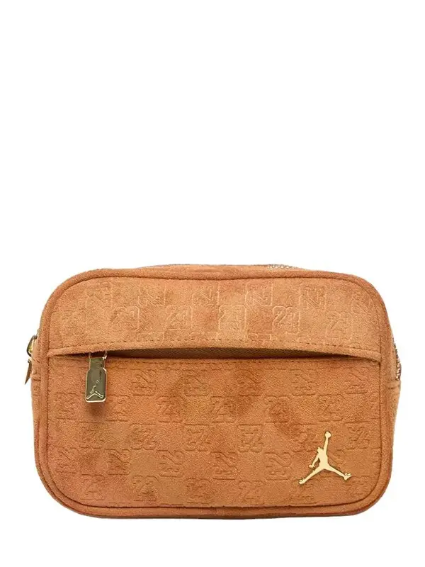 JORDAN Monogram Suede Shoulder Bag - Brown