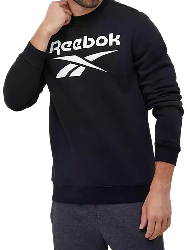 REEBOK Logo Crew-neck Sweatshirt - Black