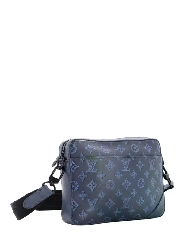 LOUIS VUITTON Duo Messenger Bag Monogram Shadow Leather - Blue