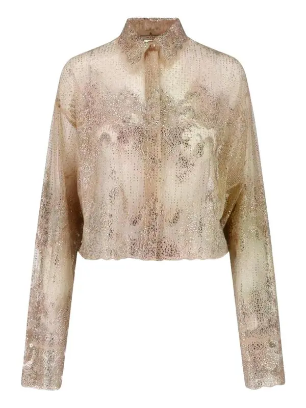 Ermanno Scervino Cropped Shirt - Neutrals