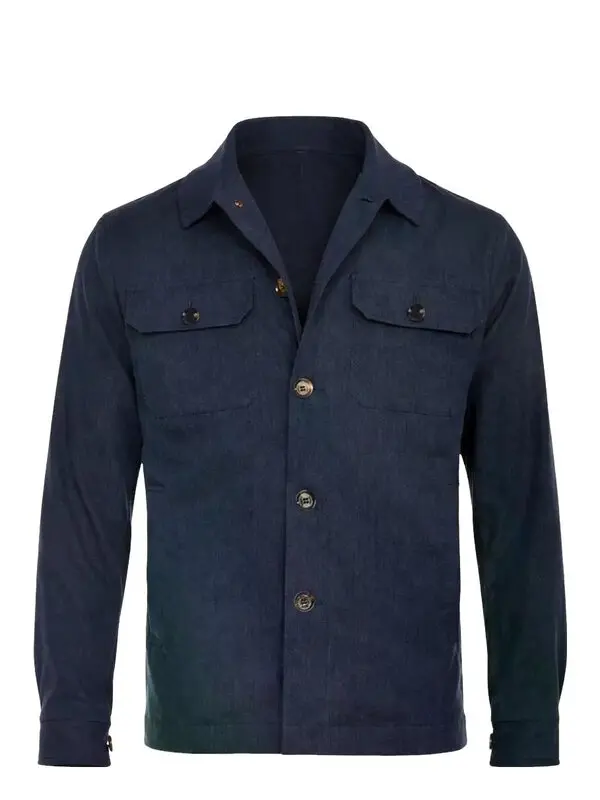 Kiton Buttoned Wool Jacket - Blue