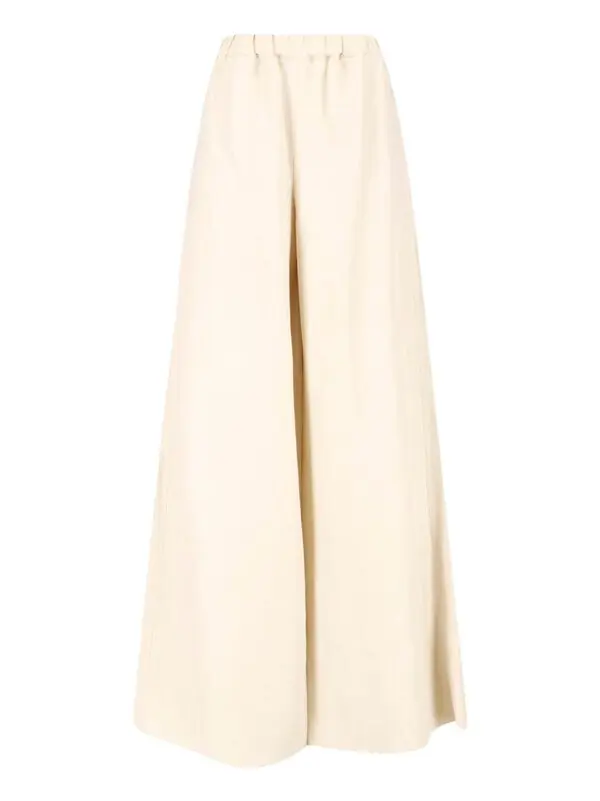 Max Mara Wide Leg Linen And Silk Pants - Beige
