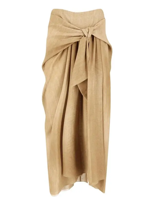 Ermanno Scervino Draped Midi Skirt - Brown