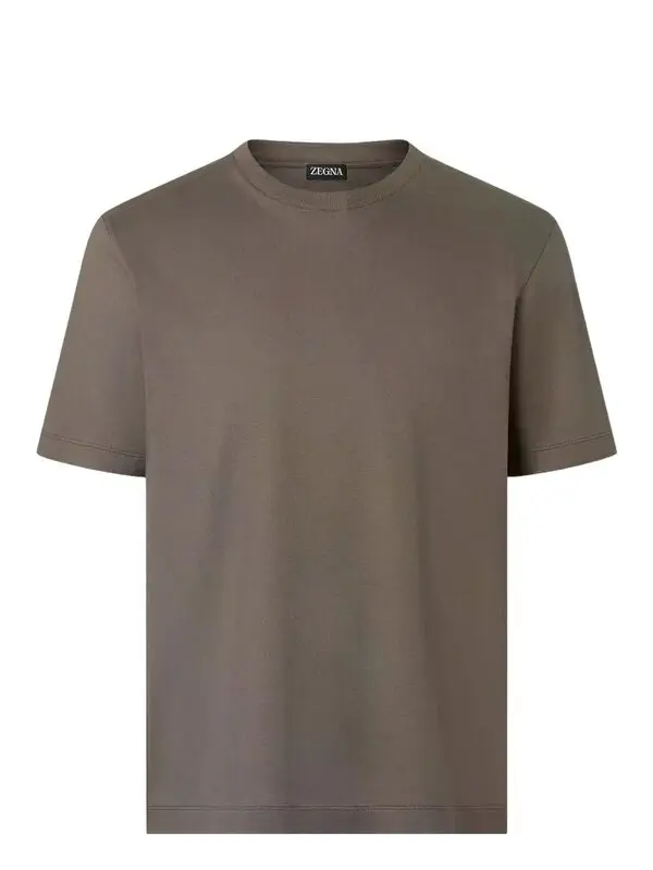 Zegna Piquet Cotton T-shirt - Grey
