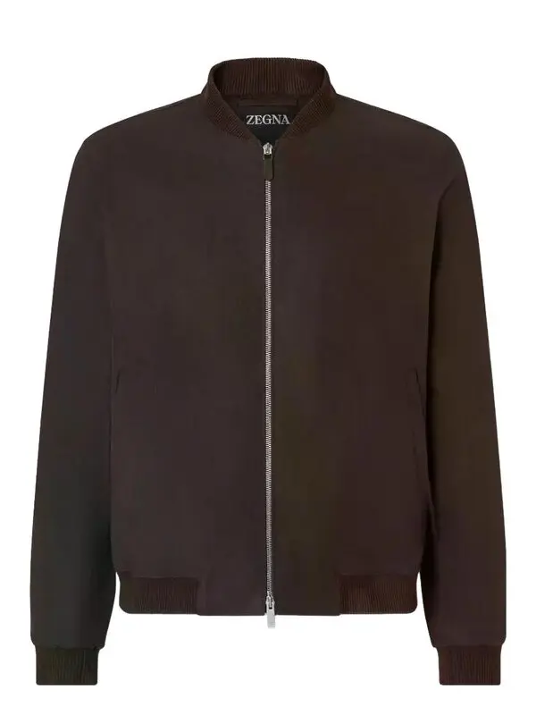 Zegna Oasi Lino Bomber Jacket - Brown