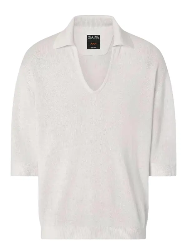 Zegna Oasi Lino Polo Shirt - White