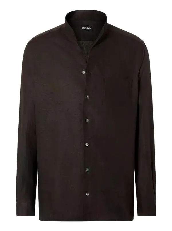 Zegna Oasi Lino Shirt - Brown