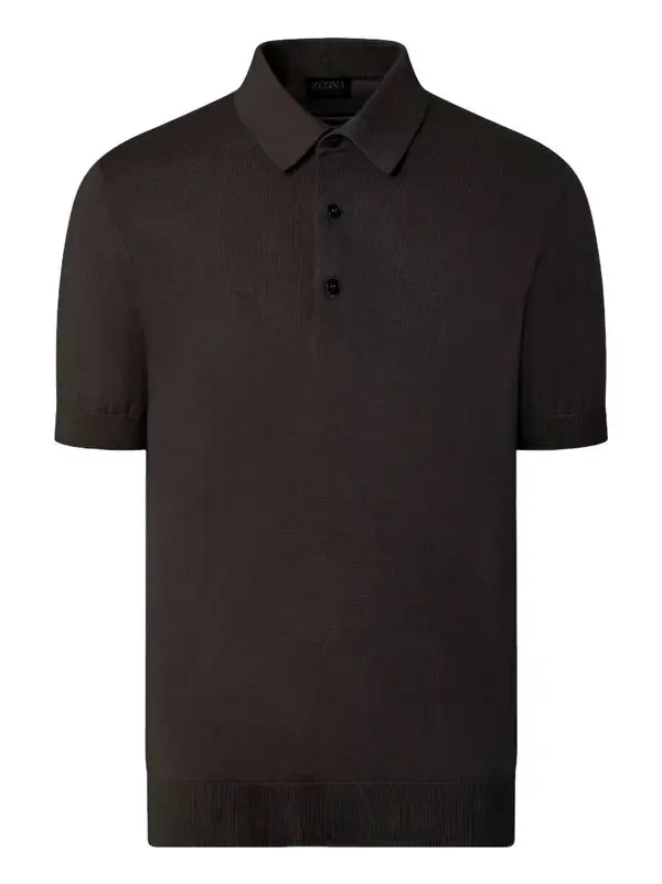 Zegna Cotton Polo Shirt - Brown