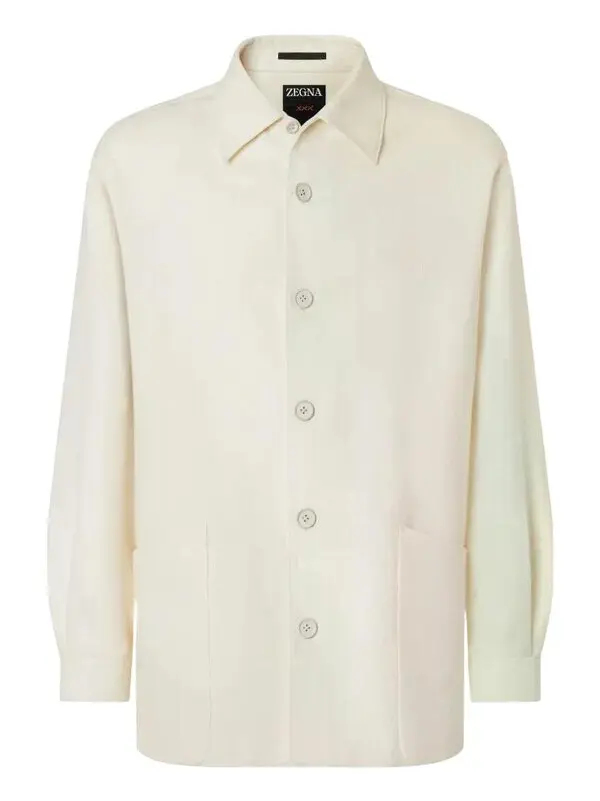 Zegna Button-up Wool Overshirt - Neutrals