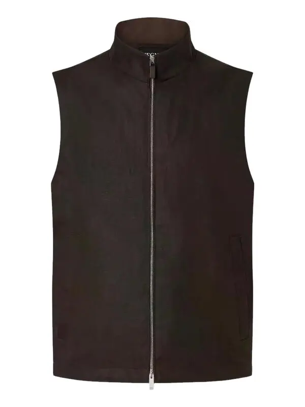 Zegna Lino Oasi Vest - Brown