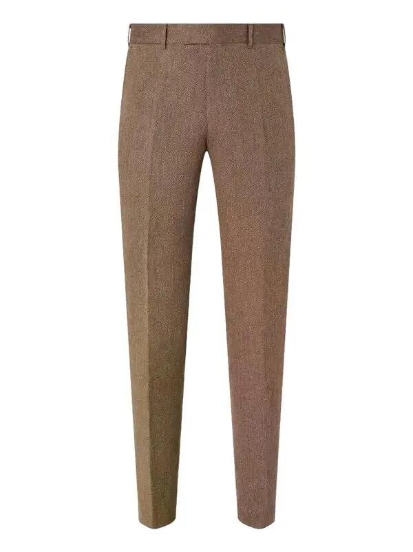Zegna Striped Oasi Lino Trousers - Brown
