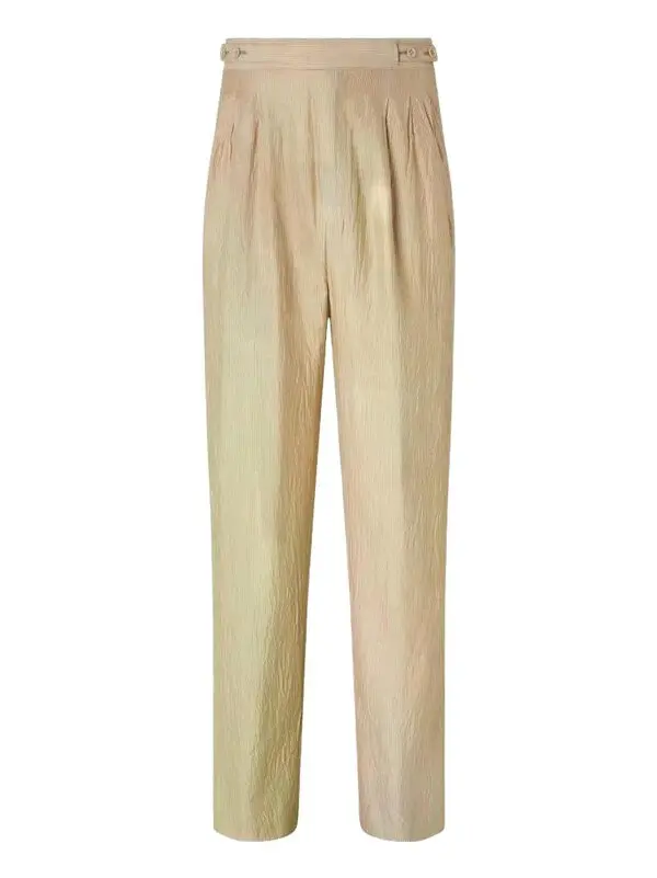 Zegna Pleated Silk Trousers - Neutrals