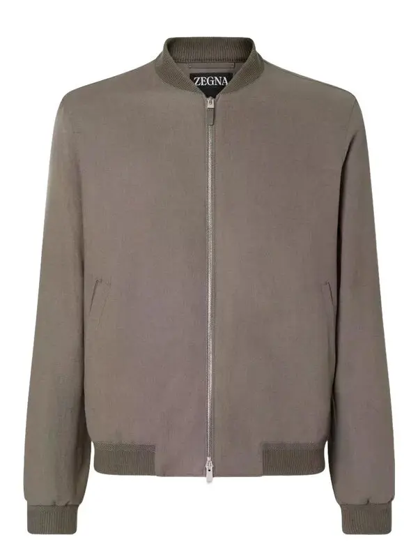 Zegna Oasi Lino Bomber Jacket - Grey