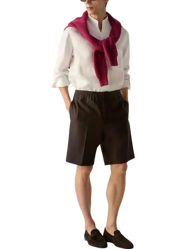 Zegna Oasi Lino Shorts - Brown
