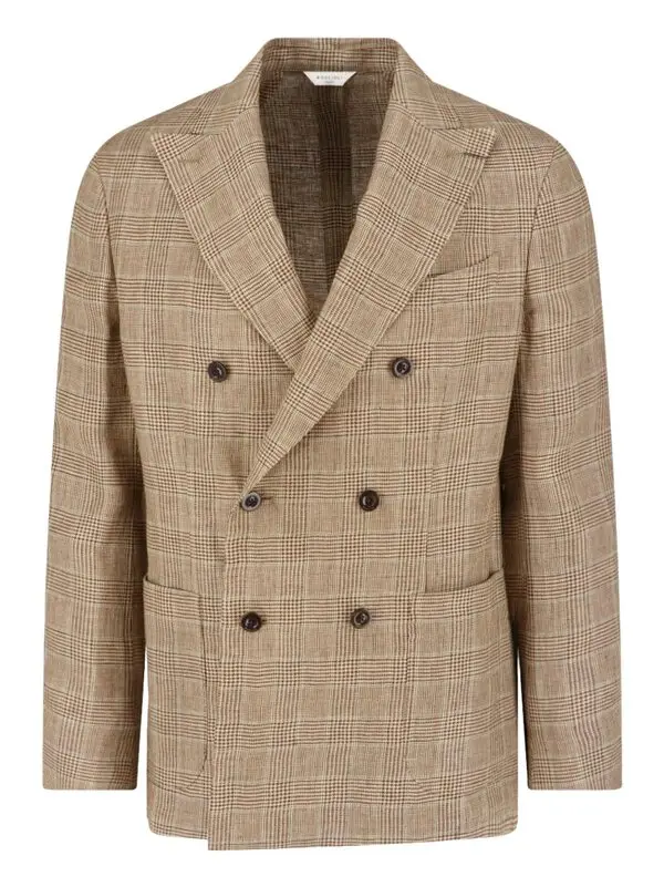 Boglioli Double-breasted Linen Blazer - Multi