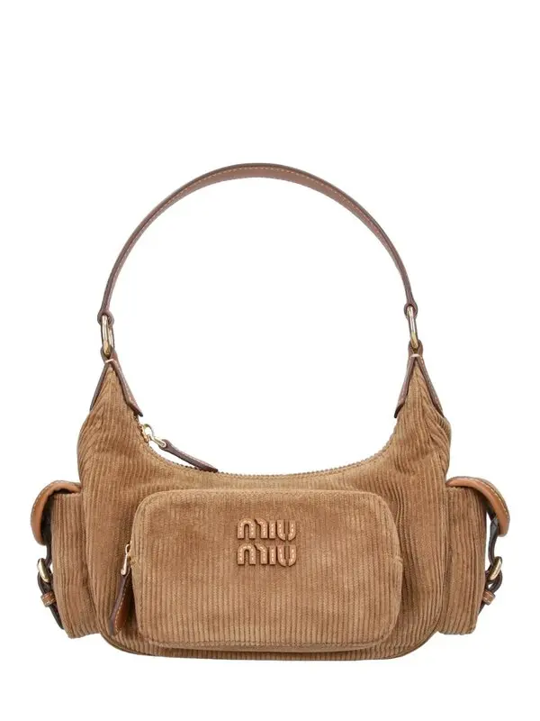 Miu Miu Shoulder Bag With Pockets - Brown