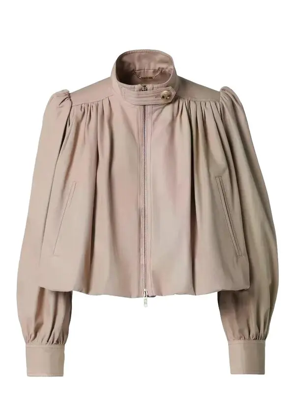 Chloé Gathered Puff-sleeve Jacket - Neutrals