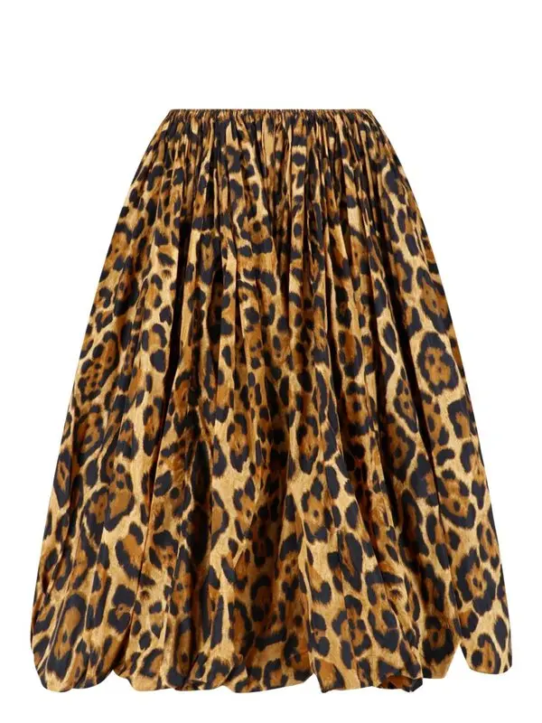 Alaïa Animal Print Taffeta Midi Skirt - Multi